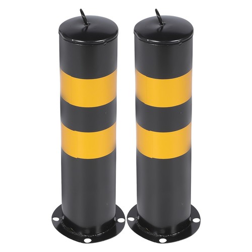 2 Pcs Safety Bollards Warning Column Parking Barrier Panel Barricade ...