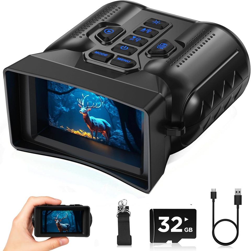 Night Vision Goggles,4K Night Vision Binoculars for Adults with 5000Mah ...