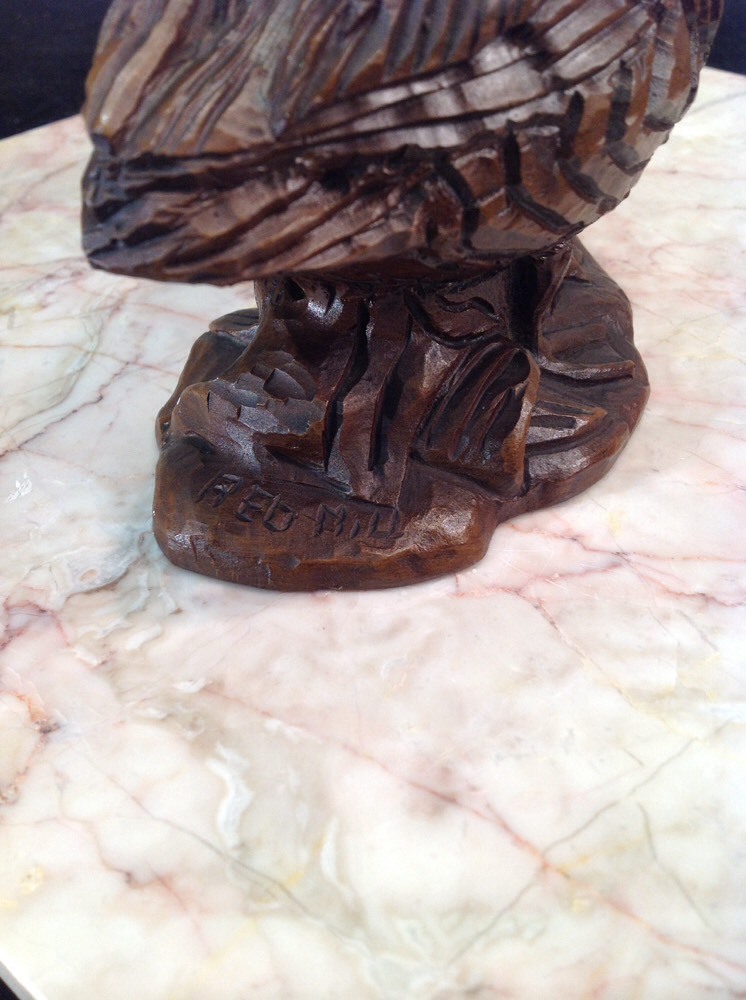 Vintage Rare Red Mill Mfg. Standing Duck Carving brown/pecan Hand ...