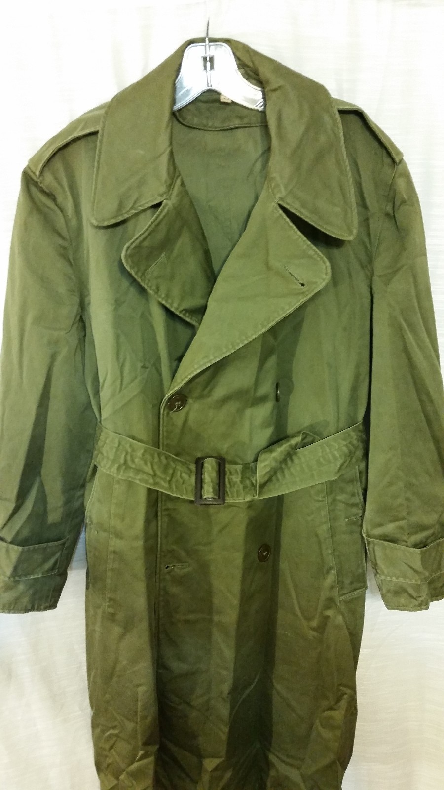 US Army Korean War Vintage OG-107 Overcoat Trench Coat Jacket Unissued ...