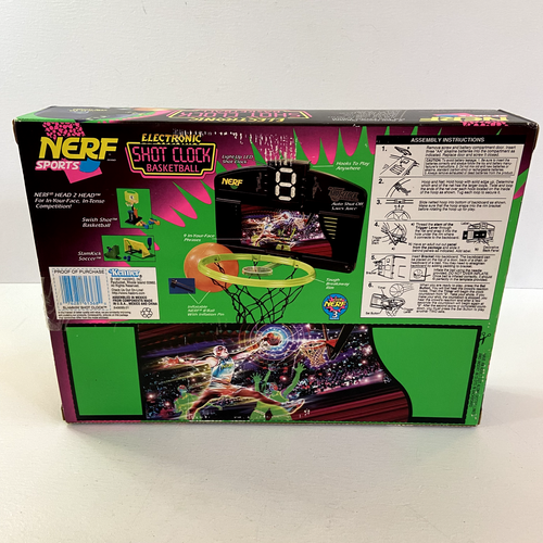 RARE Vtg 1997 Nerf Sports Electronic Shot Clock Basketball 90s Kenner ...