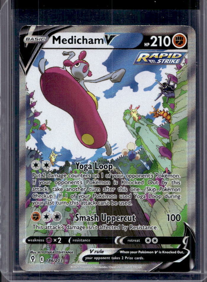 2021 Pokemon Sword & Shield Evolving Skies Medicham V Full Art #186/203 ...