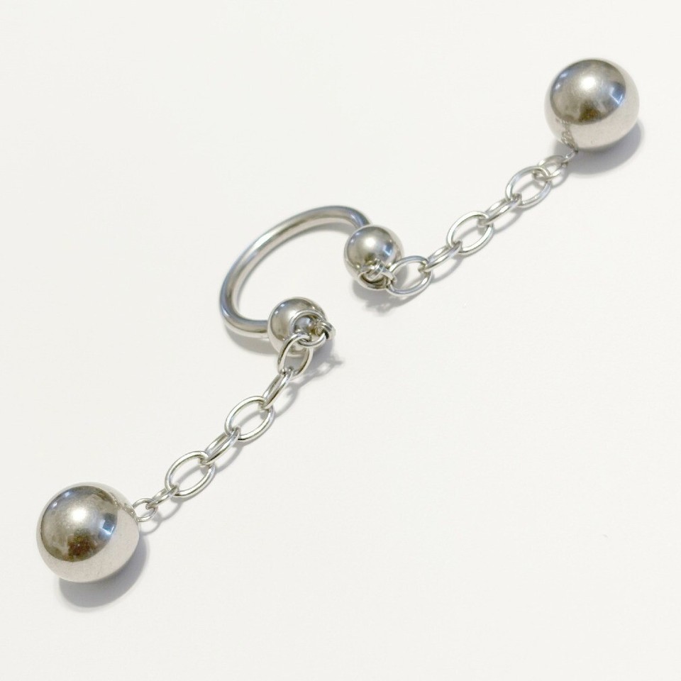 8, 10 & 12mm Balls n Chain PA Horseshoe Surgical Steel 10g 5/8 ...