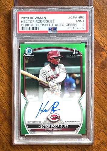 2023 Hector Rodriguez 1st Bowman CPA-HRO Green Refractor Auto /99 PSA 9 ...