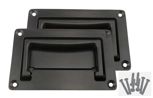 2 Pack Zinc Alloy Recessed Pull Handles Container Handle Black Flush ...