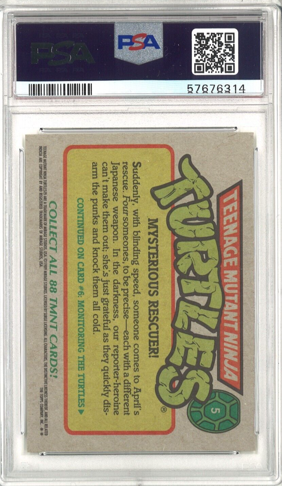 1989 Topps Teenage Mutant Ninja Turtles #5 Mysterious Res PSA 9 MT TMNT ...