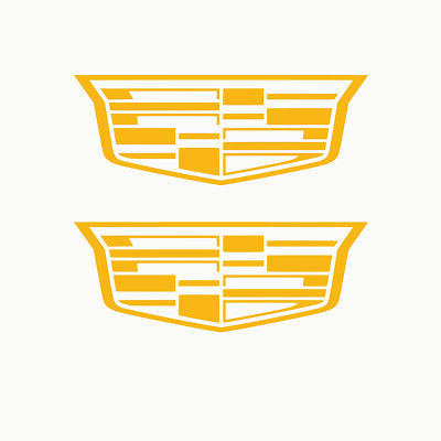 Set of 2 Cadillac Gold Logo Die-Cut Truck Car Window Laptop Phone ...