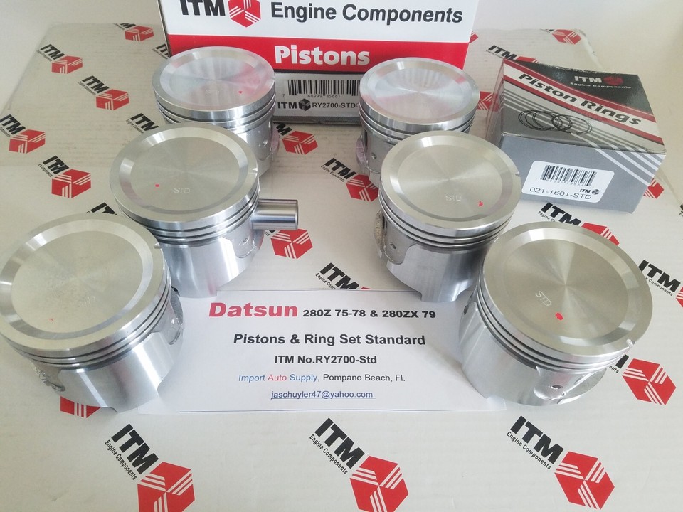 Pistons & Ring Set of (6) Standard Fits Datsun 280Z 75-78 - 280ZX 1979 ...