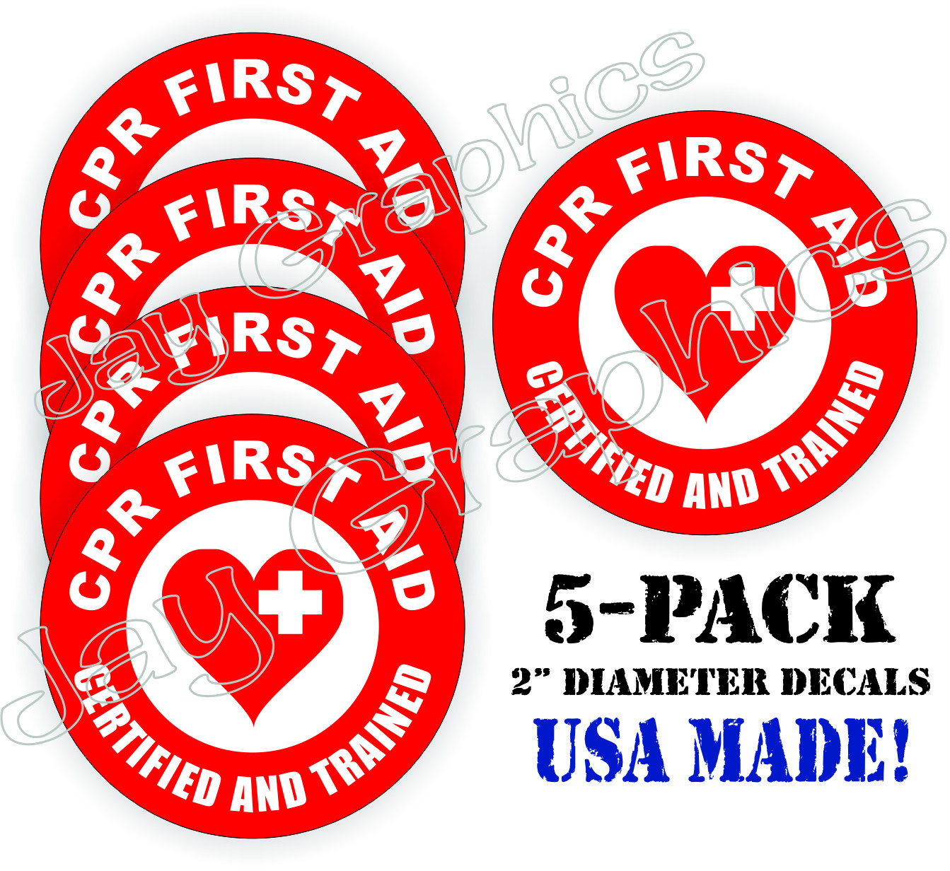 5pack CPR First Aid Hard Hat Stickers | AED EMT Firefighter Rescue ...