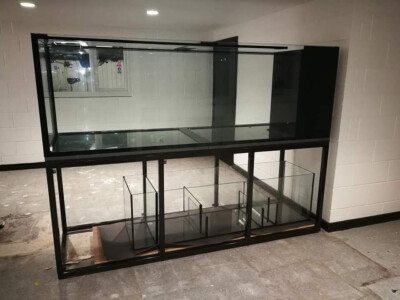 Large customer order aquarium with a metal frame, fish tank and stand ...