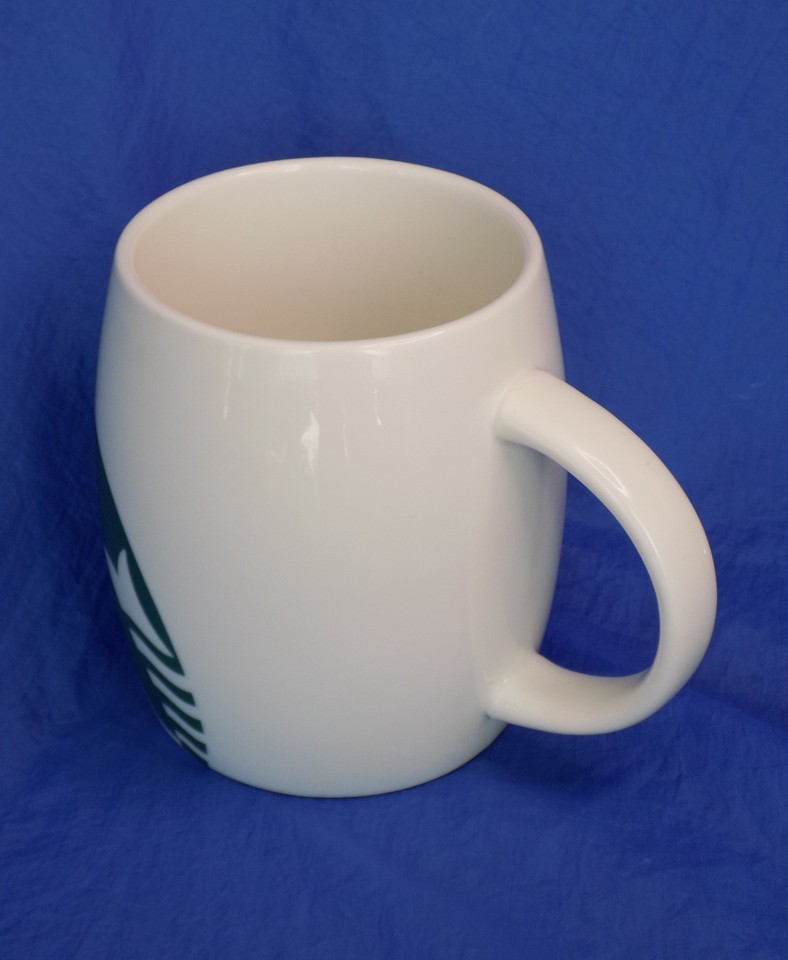 Starbucks Coffee Mug Barrel Design w/ Oversize Green Mermaid Logo 2010 ...