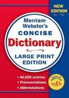 Merriam-Webster's Concise Dictionary: Large Print Edition by Merriam ...