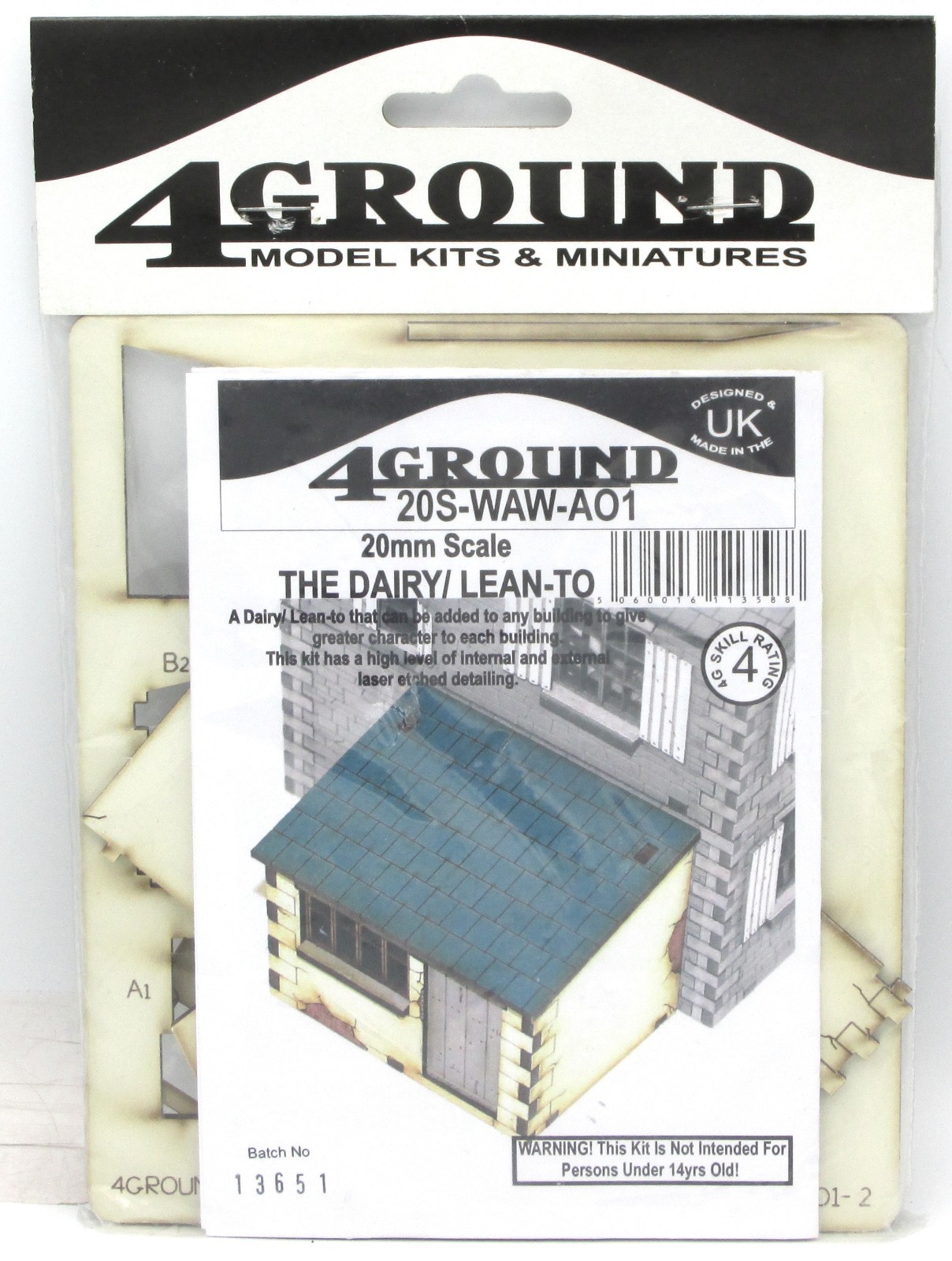 4Ground 20S-WAW-AO1 The Dairy/Lean-To (20mm Scale) Building Add-On ...