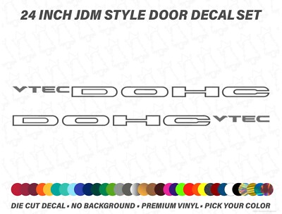 DOHC VTEC Long JDM Style for 88-91 CRX 92-95 Civic Eg Ek Ef Side Decals ...