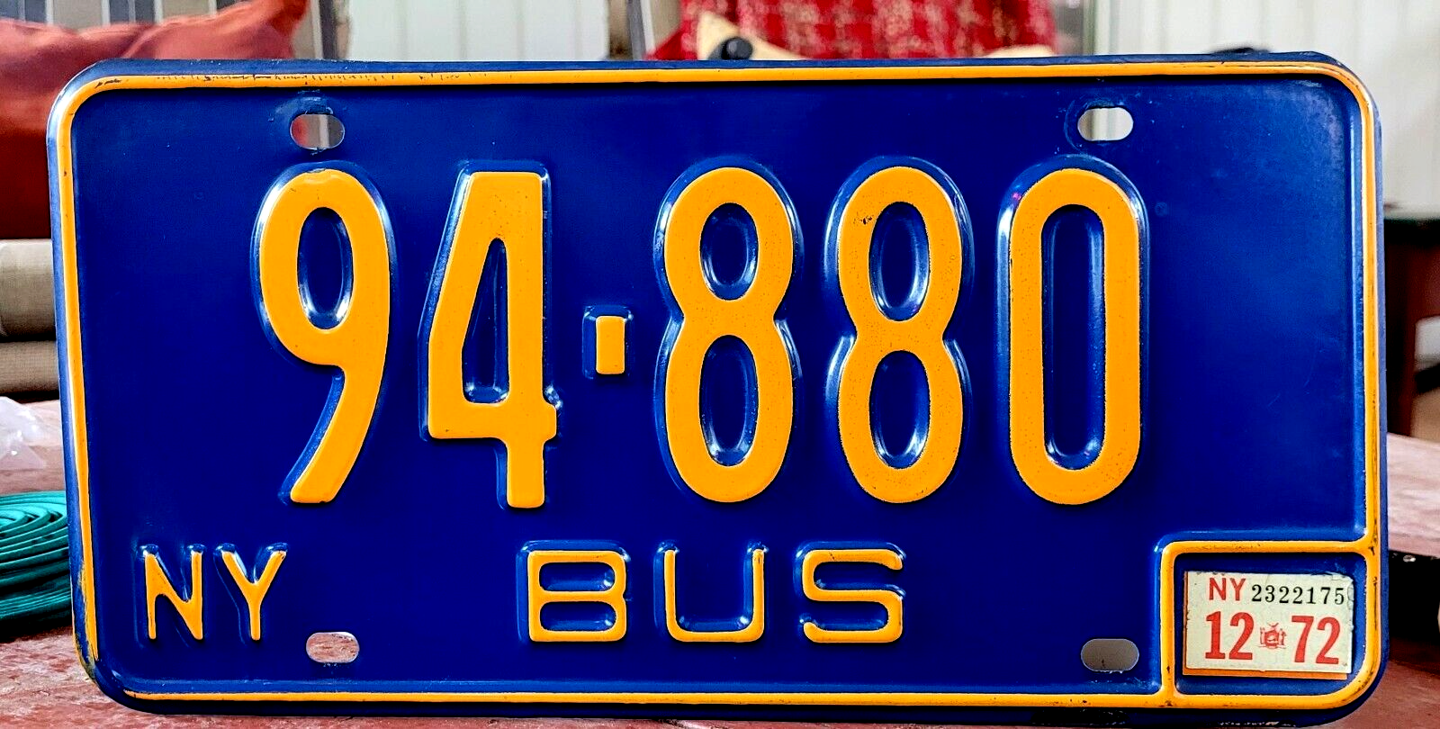 🇺🇸 - NEW YORK - 1972 BUS license plate - very nice condition all ...