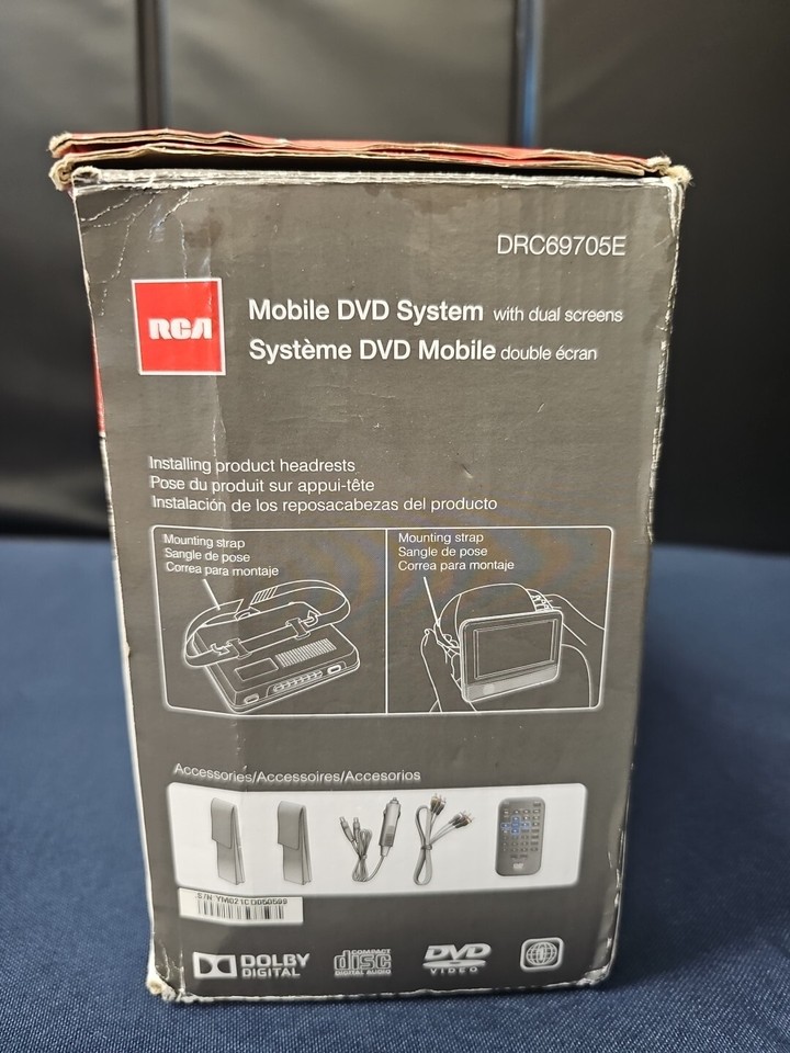 RCA 7-Inch Dual Screen Mobile DVD System (DRC69705E) NEW OPEN BOX | eBay