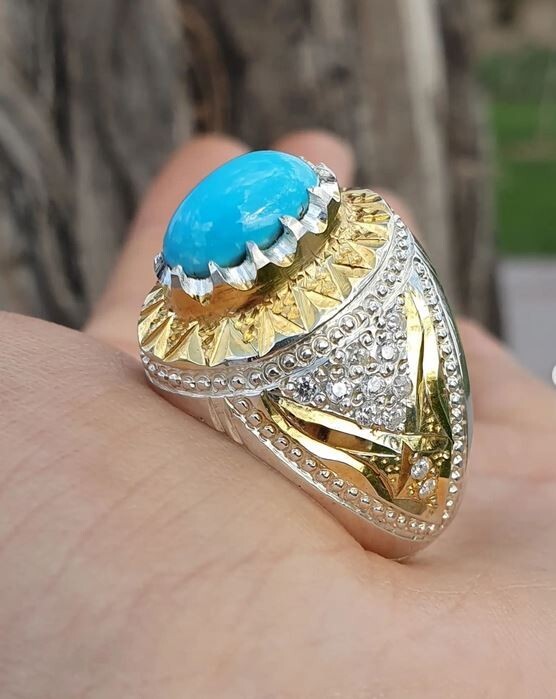 Feroza Stone Ring Design Neyshabur Feroza Silver Ring | Turquoise
