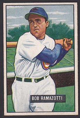 1951 Bowman #247 Robert Bob Ramazotti Ramazzotti RC Chicago Cubs ...