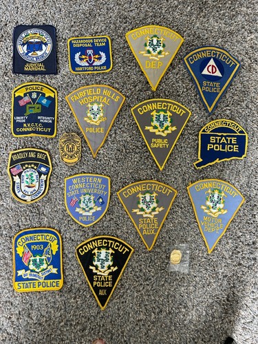 Lot of 15 (lot #10) - Connecticut Police Patches - Vintage - Free ...