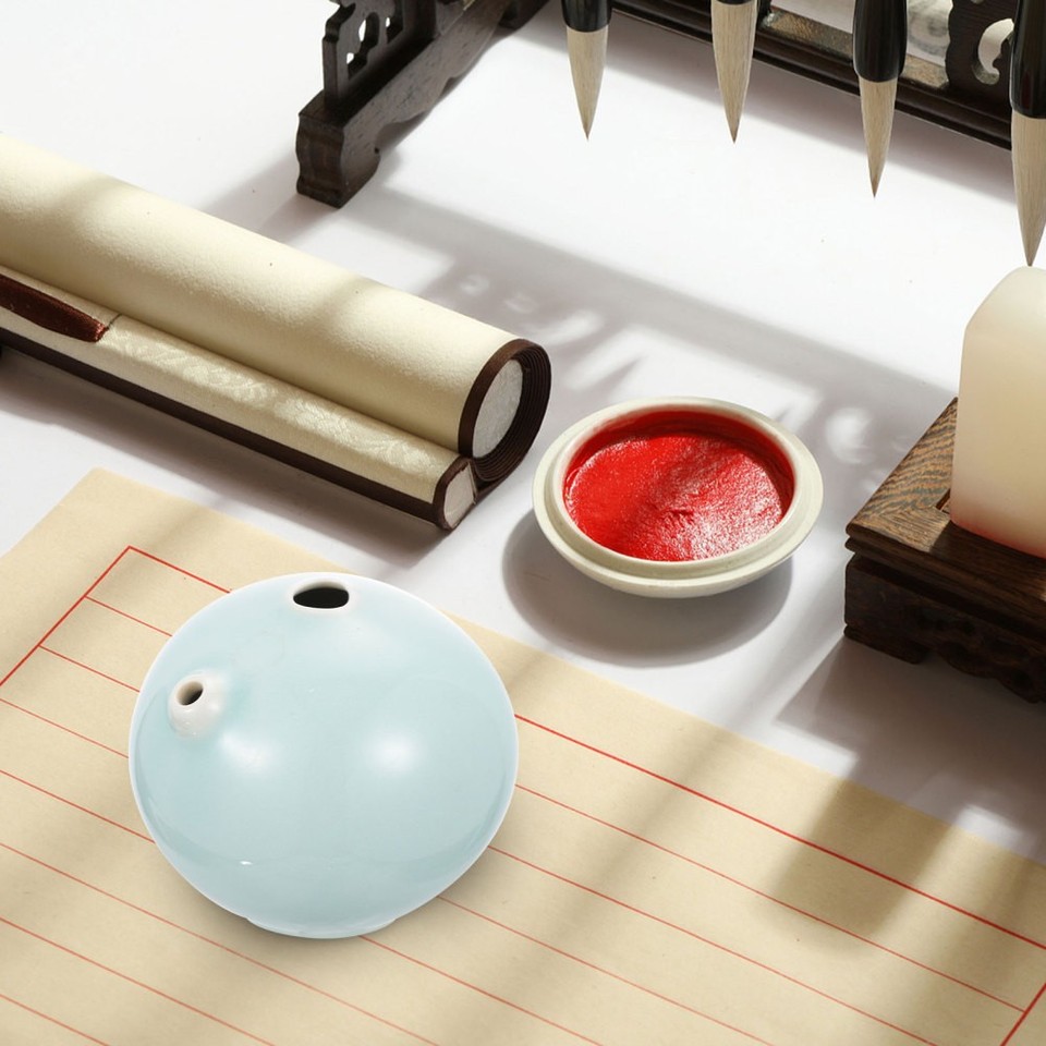 Porcelain Water Dropper Japanese Ink Sticks Calligraphy Pot Chinese ...
