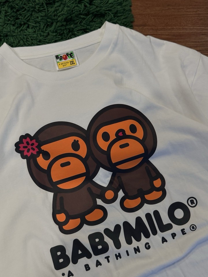 BAPE Baby Milo Couple Tee – White – 2XL – PreOwned | eBay