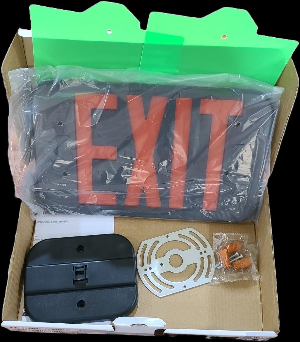 EXIT SIGN - Lithonia Lighting LED Emergency Compliant Red/Green Face ...