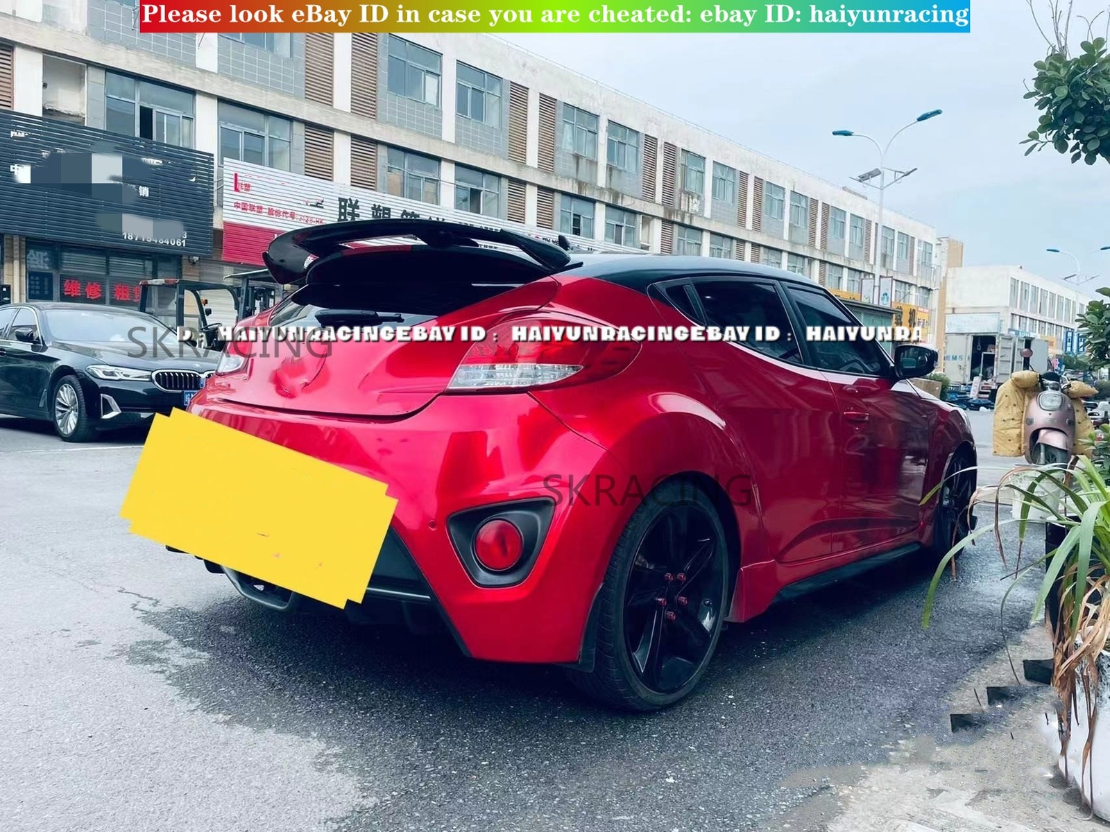 Gloss Black Rear Roof Wing New Style Spoiler Fit For Hyundai Veloster ...