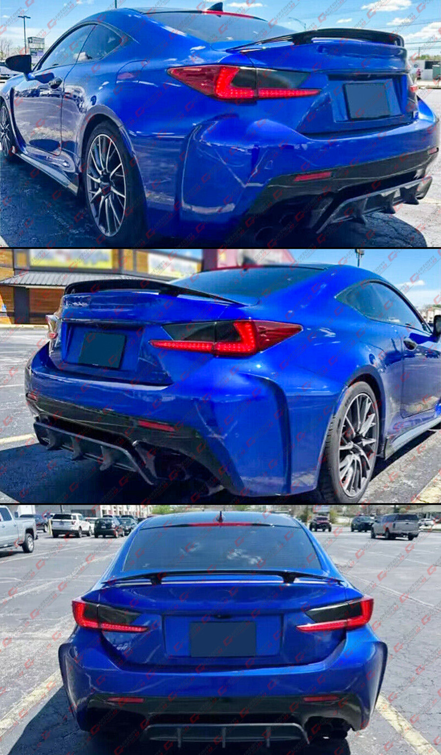 For 15-18 Lexus RC F RCF Facelifted Style Real Carbon Fiber Rear Bumper ...