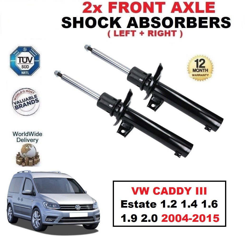 2x FRONT SHOCK ABSORBERS for VW CADDY III Estate 1.2 1.4 1.6 1.9 2.0 ...
