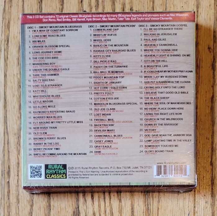 Smoky Mountain Bluegrass Collection 72 Songs Various Artists NEW 3 CD ...