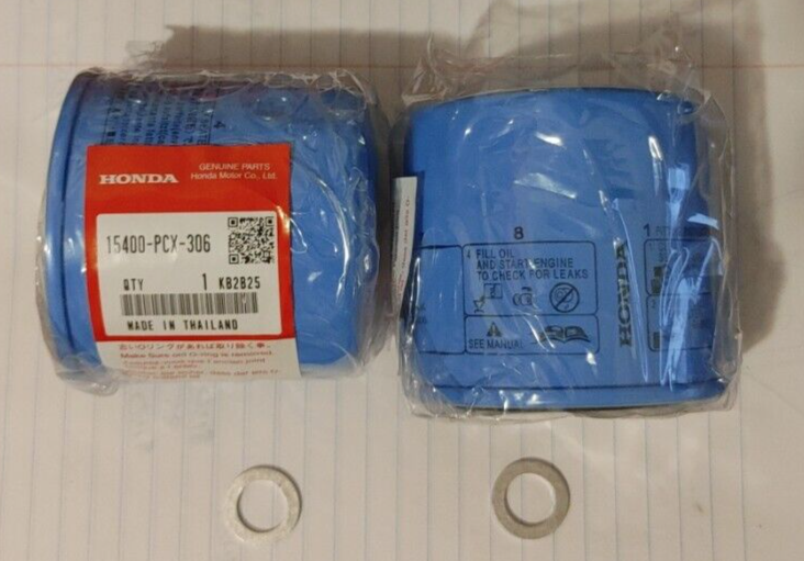 2x GENUINE Honda S2000 Oil Filters W/ Drain Gasket NEW 15400-PCX-306 2 ...