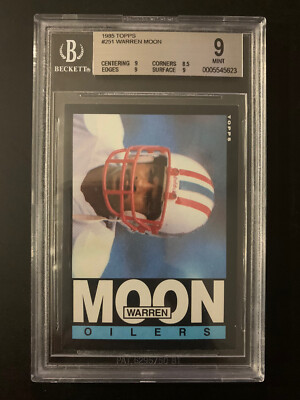 1985 Topps Football Warren Moon ROOKIE RC #251 BGS 9 MINT HOF | eBay