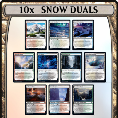 10x Snow Dual Lands Full Set of Dual 2-Color Kaldheim Commander EDH MTG ...