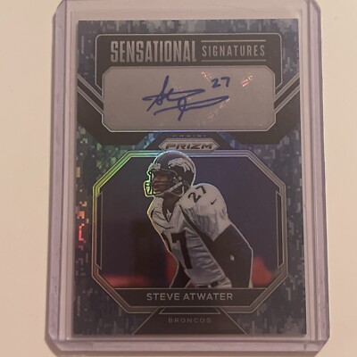 2022 Prizm Blue Camo Sensational Signatures Steve Atwater /25 Broncos ...