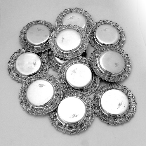 Tiffany 12 Butter Pads Set Sterling Silver Mono MLF | eBay