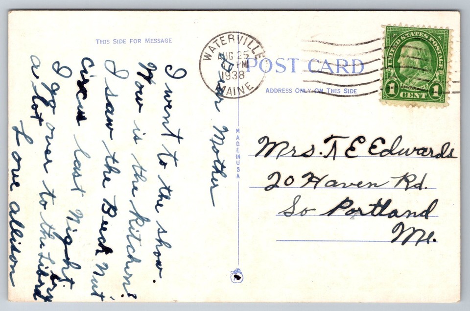 Waterville ME, Colby College Chapel, Ivy Tower & Historic Building ...