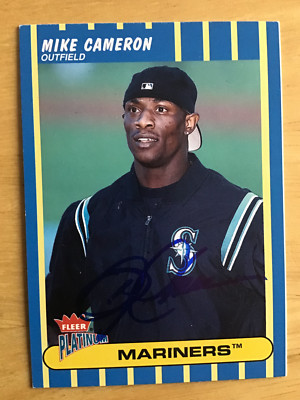MIKE CAMERON SEATTLE MARINERS SIGNED FLEER PLATINUM 2003 CARD #140 ...