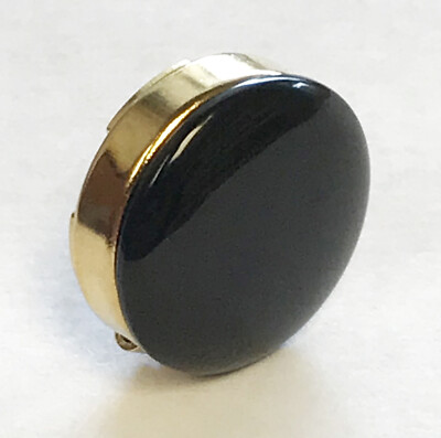 Black & Gold Button Cover for Banded Collar Tuxedo Shirt Nehru Mandarin ...