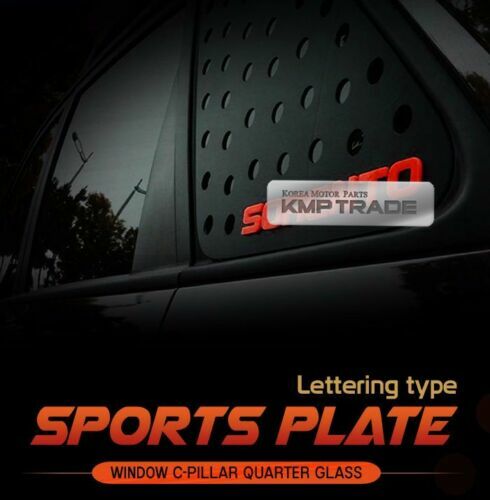 C Pillar Window Glass Sports Plate Molding Red Logo for Toyota Camry ...