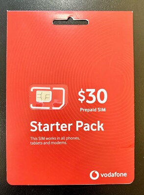 Vodafone Sim card $30 Starter Starter Kit ( $30 prepaid CREDIT ...