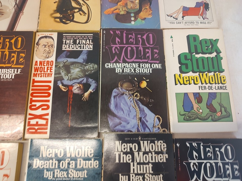 Lot of 17 Nero Wolfe Mystery Books by Rex Stout Vintage 60's Paperback ...