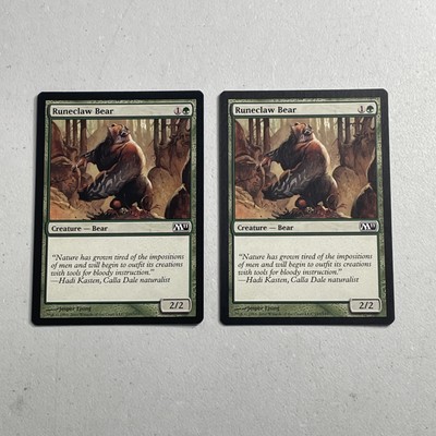 Magic The Gathering MTG 2010 M11 Card -- (2x) Runeclaw Bear 195/249 | eBay