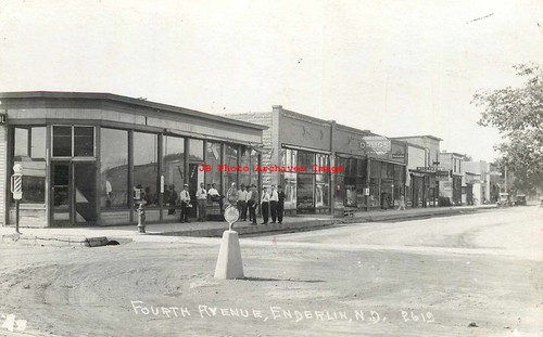 ND, Enderlin, North Dakota, RPPC, Fourth Ave, Business Section ...