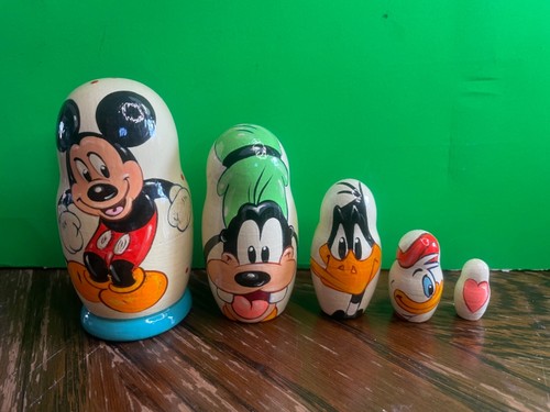 RARE Design Vintage Disney Mickey & Goofy Russian Nesting Dolls | eBay