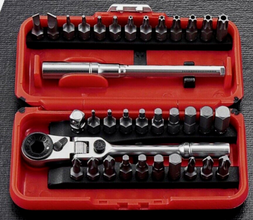 BRAND NEW Locking Flex Head Ratchet and Bit Set 35 Piece torx bits USA ...