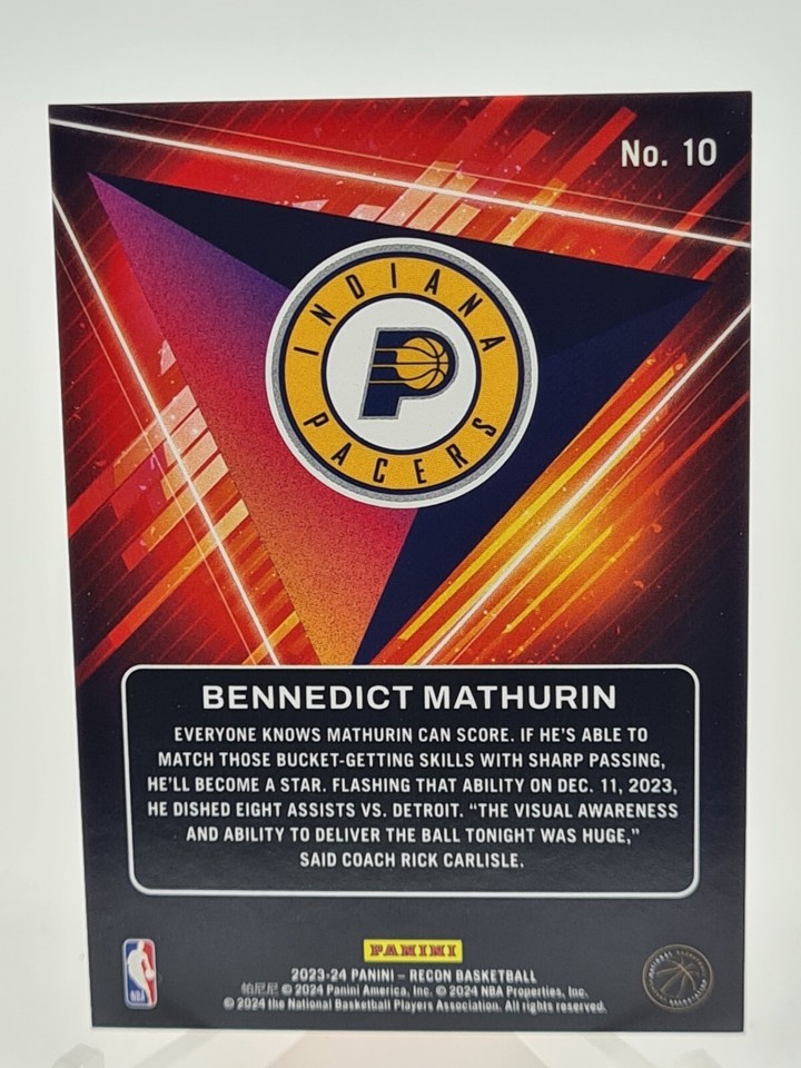 Bennedict Mathurin 2023-24 Panini Recon Future Legends #10 Indiana ...