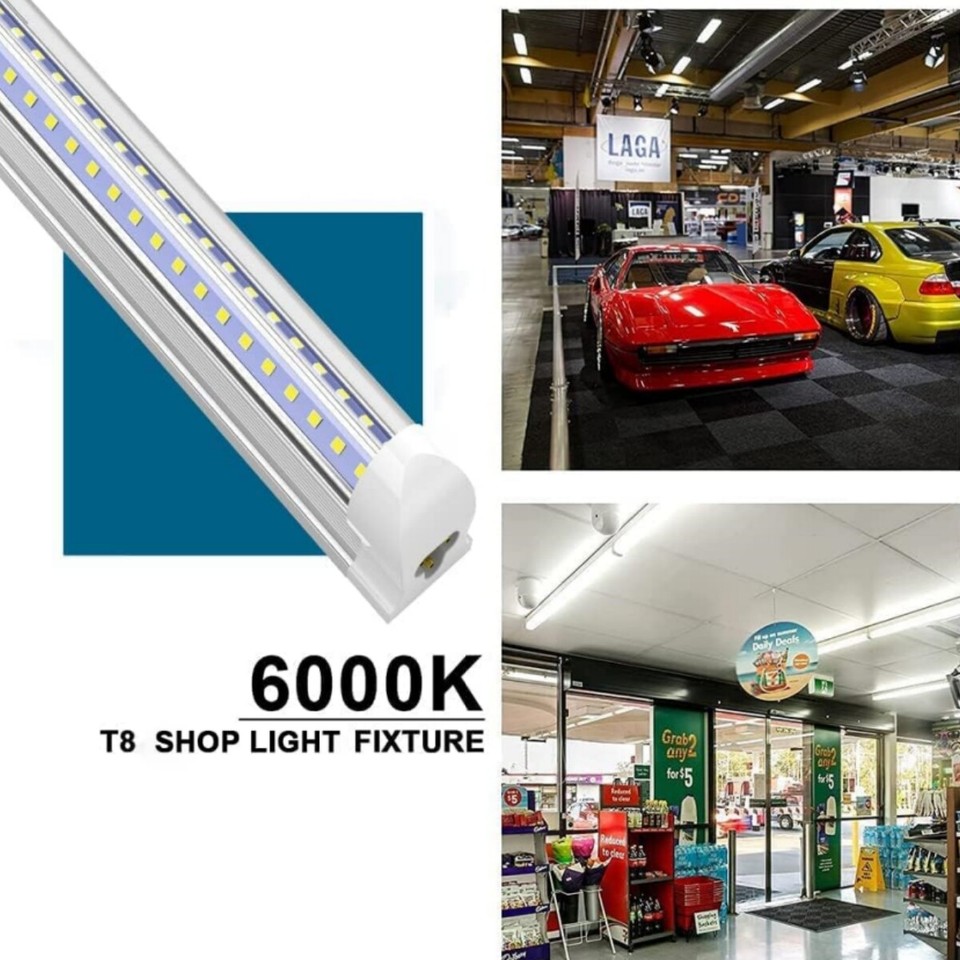 4-100Pcs T8 4FT LED Tube Garage Lights 36W LED Shop Light Ceiling ...
