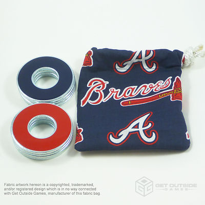 8 VVashers™ w/ Atlanta Braves Fabric Bag| Washer Toss / Washer Game ...