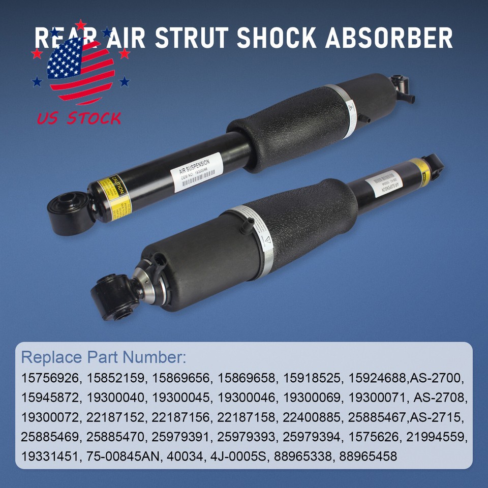 Rear Pair Air Suspension Shocks & Compressor For Escalade Suburban ...