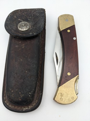 Vintage Schrade + LB7 Uncle Henry Folding Lockback Knife w Sheath ...